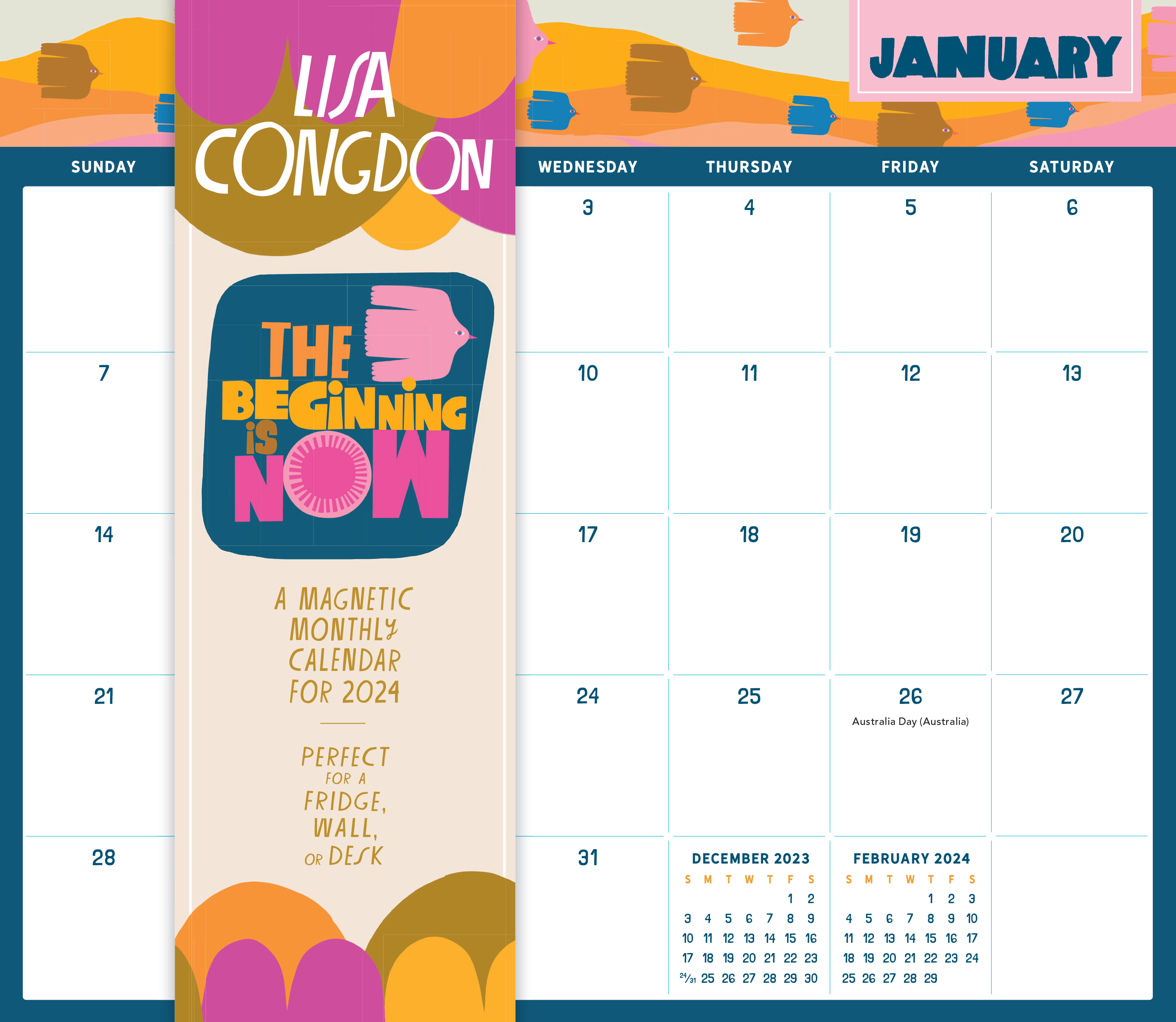 Lisa Congdon The Beginning Is Now: A Magnetic Monthly Calendar 2024 ...